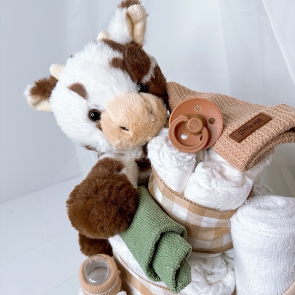 Handmade | Accessories | Bull Diaper Cake Farm Baby Shower Gift | Poshmark